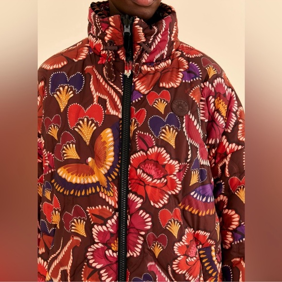 FARM Rio | Jackets & Coats | Farm Rio Black Nature Beauty Embroidered ...